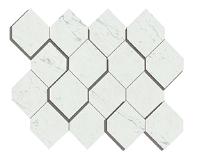 Marvel Stone Carrara Pure Mosaic Esagono 282x353mm 3D Finish Wall Tile